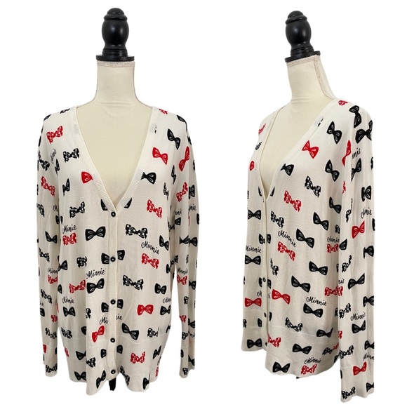 Disney | Sweaters | Disney Parks Disneyland Minnie Mouse Bow Longline ...